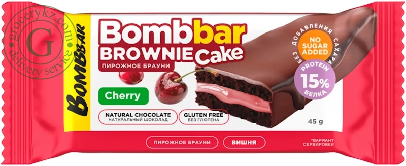 Bombbar protein brownie cake, cherry, 45 g