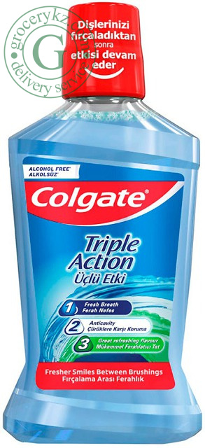 Colgate mouthwash, triple action, 500 ml